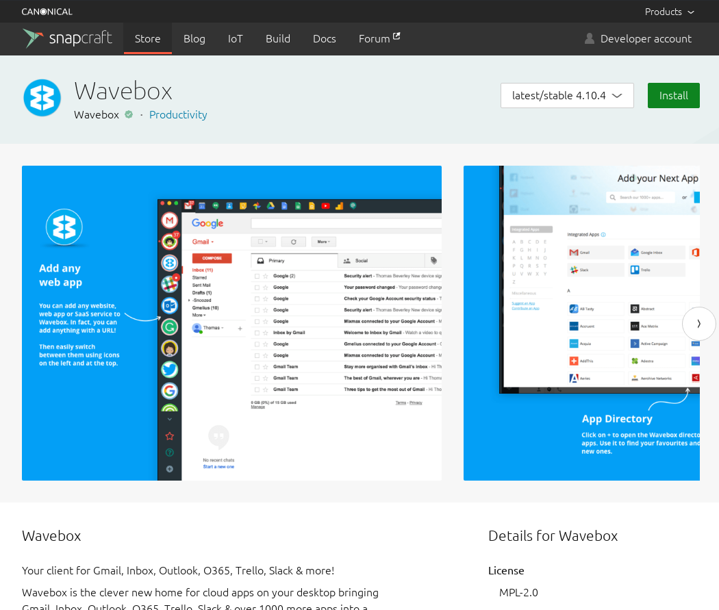 Wavebox | Chat Unification Snap Application on openSUSE Tumbleweed ...