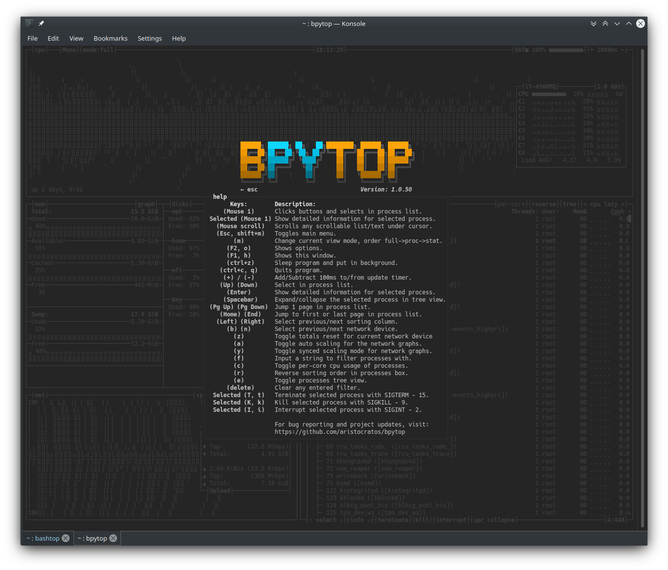 bpytop-help – CubicleNate's Techpad